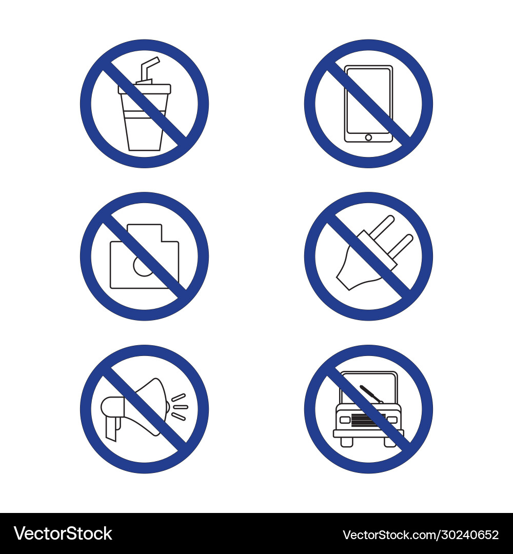 Eine Sammlung verboten Zeichen Symbole Lizenzfreier Vektor