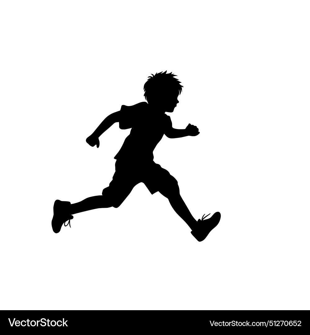 A kid does relay race silhouette design Royalty Free Vector