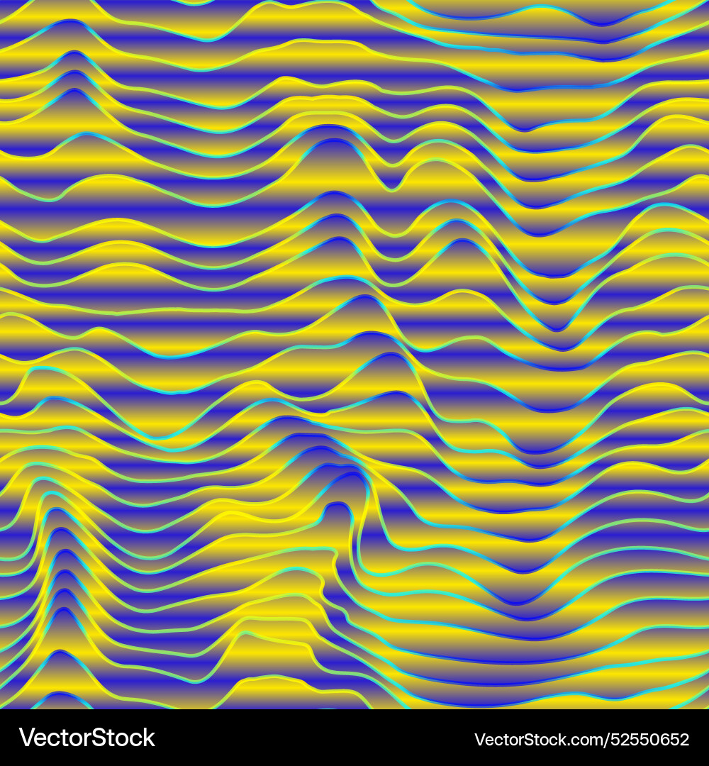 Blue and yellow waves seamless pattern Royalty Free Vector