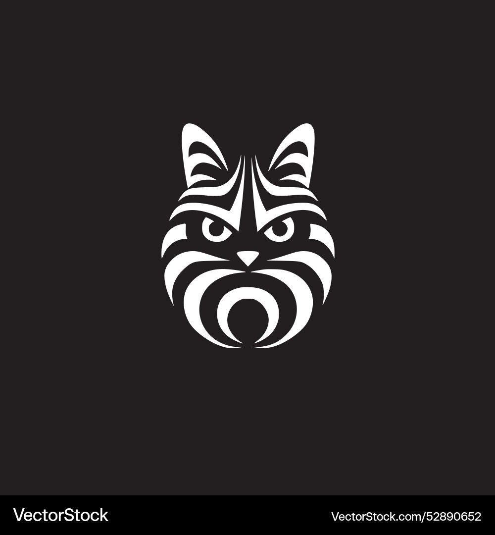 Cat - black and white Royalty Free Vector Image