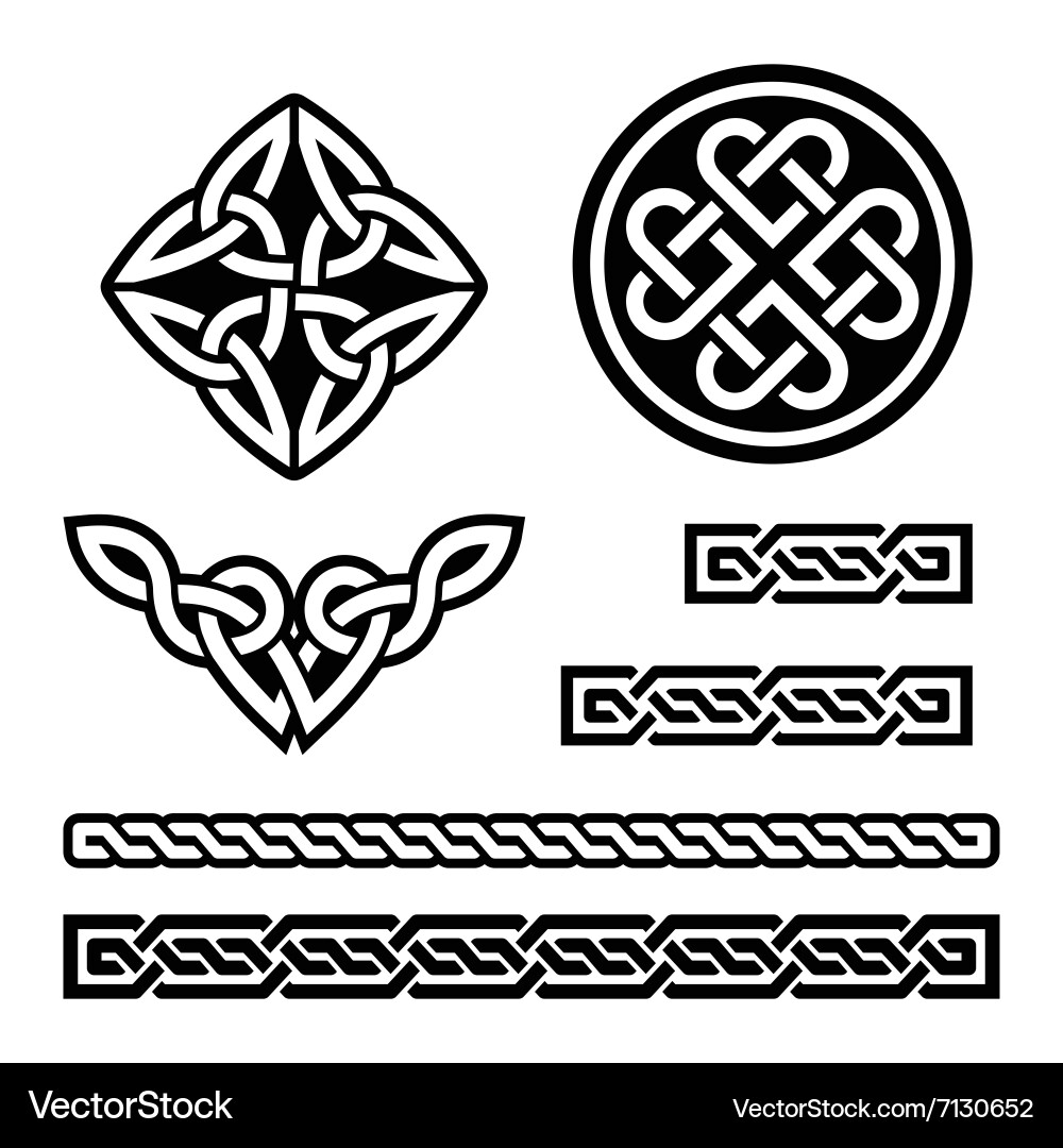 Celtic irish patterns and braids - st patr Vector Image