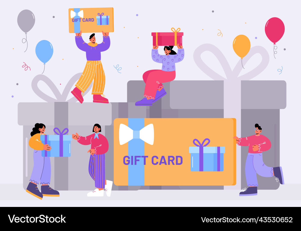 Gift card customers reward and loyalty program Vector Image