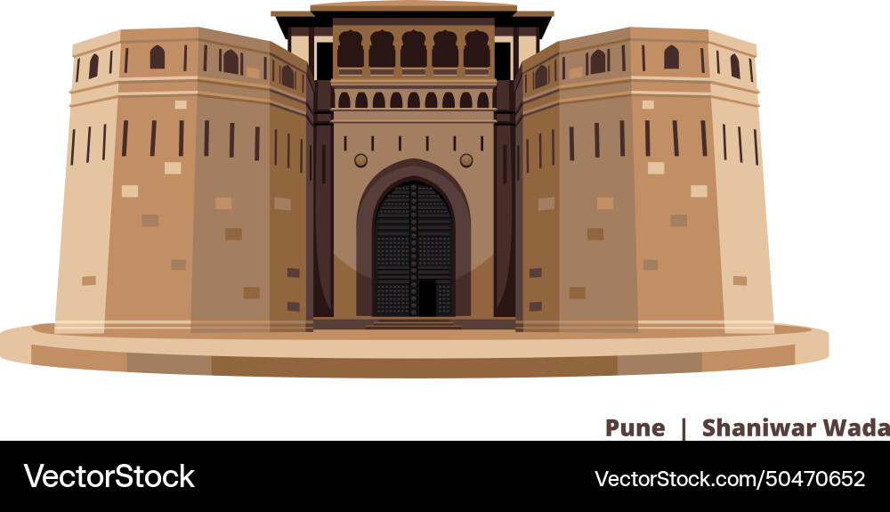 Historical icon pune shaniwar wada isolated Vector Image