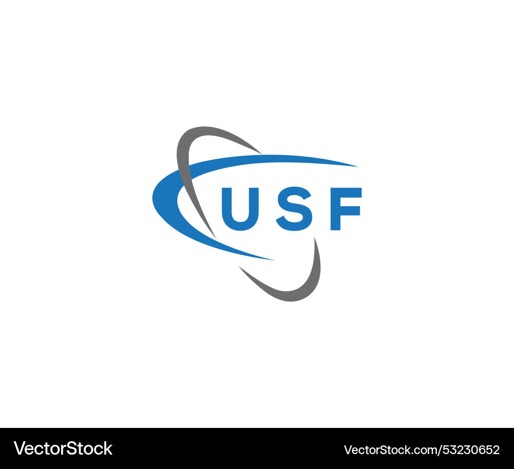 Letter usf initial logo design template Royalty Free Vector