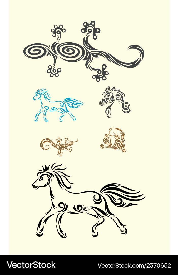 Lizard and horse Royalty Free Vector Image - VectorStock