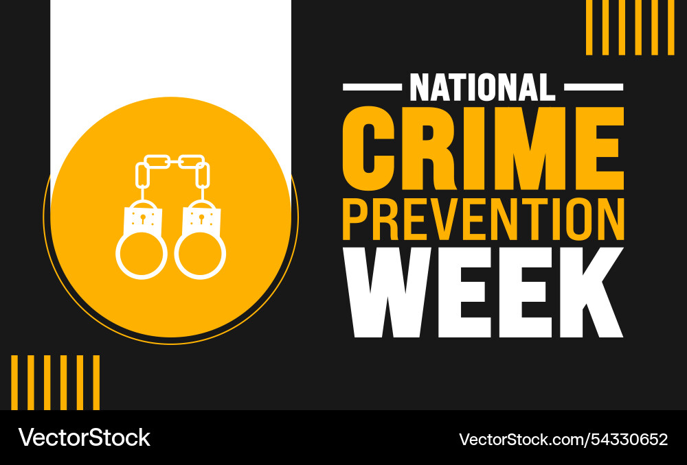 National crime prevention month background or Vector Image