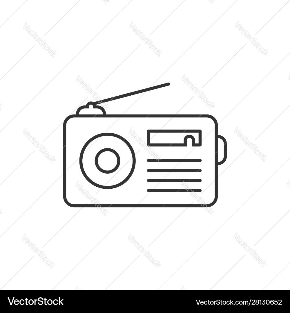 Radio icon in flat style fm broadcast on white Vector Image