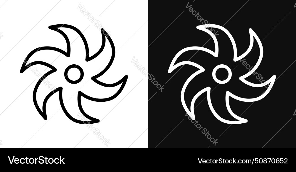 Shuriken icon set ninja star symbol stealth Vector Image