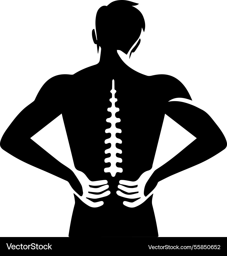 Simple back pain icon modern logo Royalty Free Vector Image