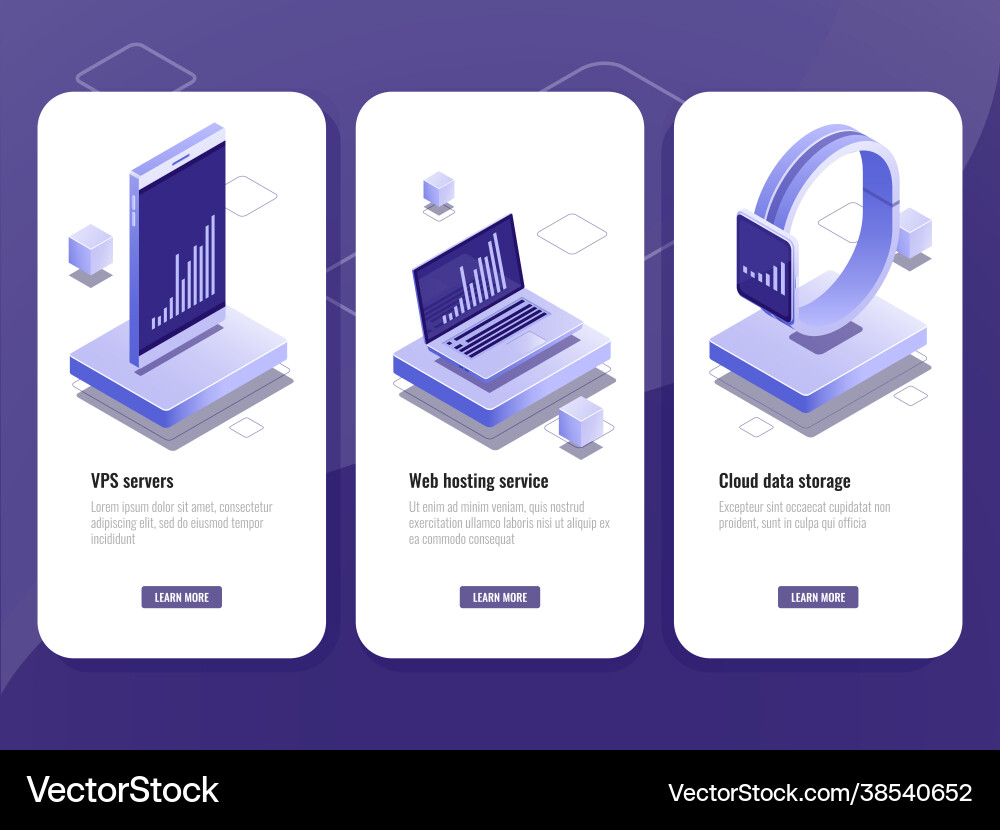 Smartphone with data graph icon isometric Vector Image