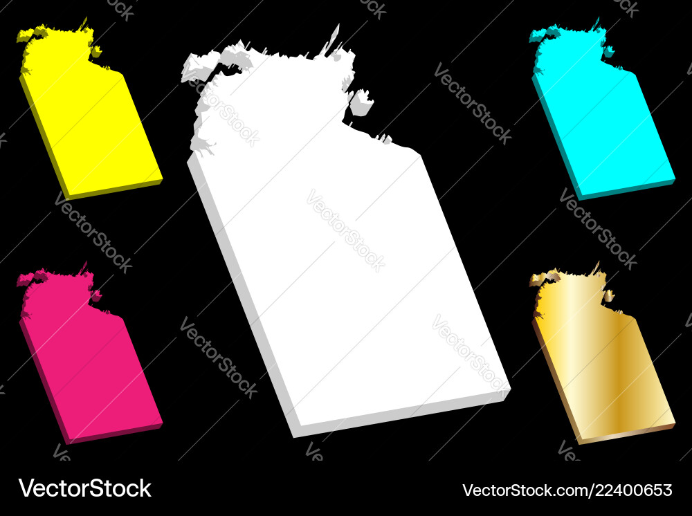 3d map of northern territory Royalty Free Vector Image