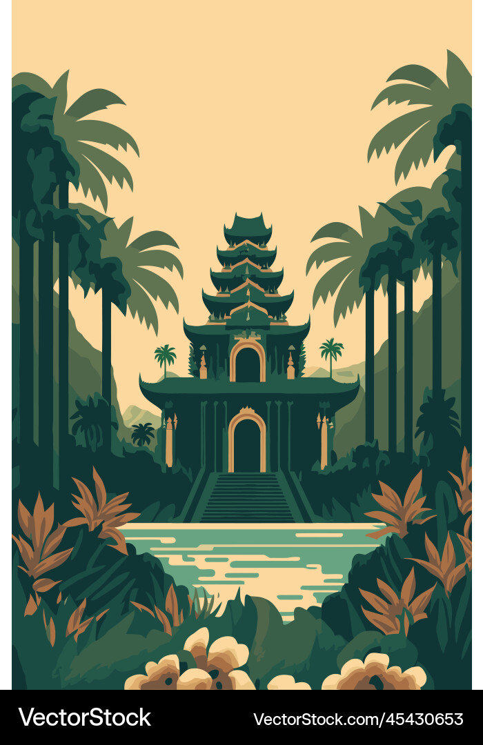 Balinese Temple - Hindu Shrine Royalty Free Vector Image