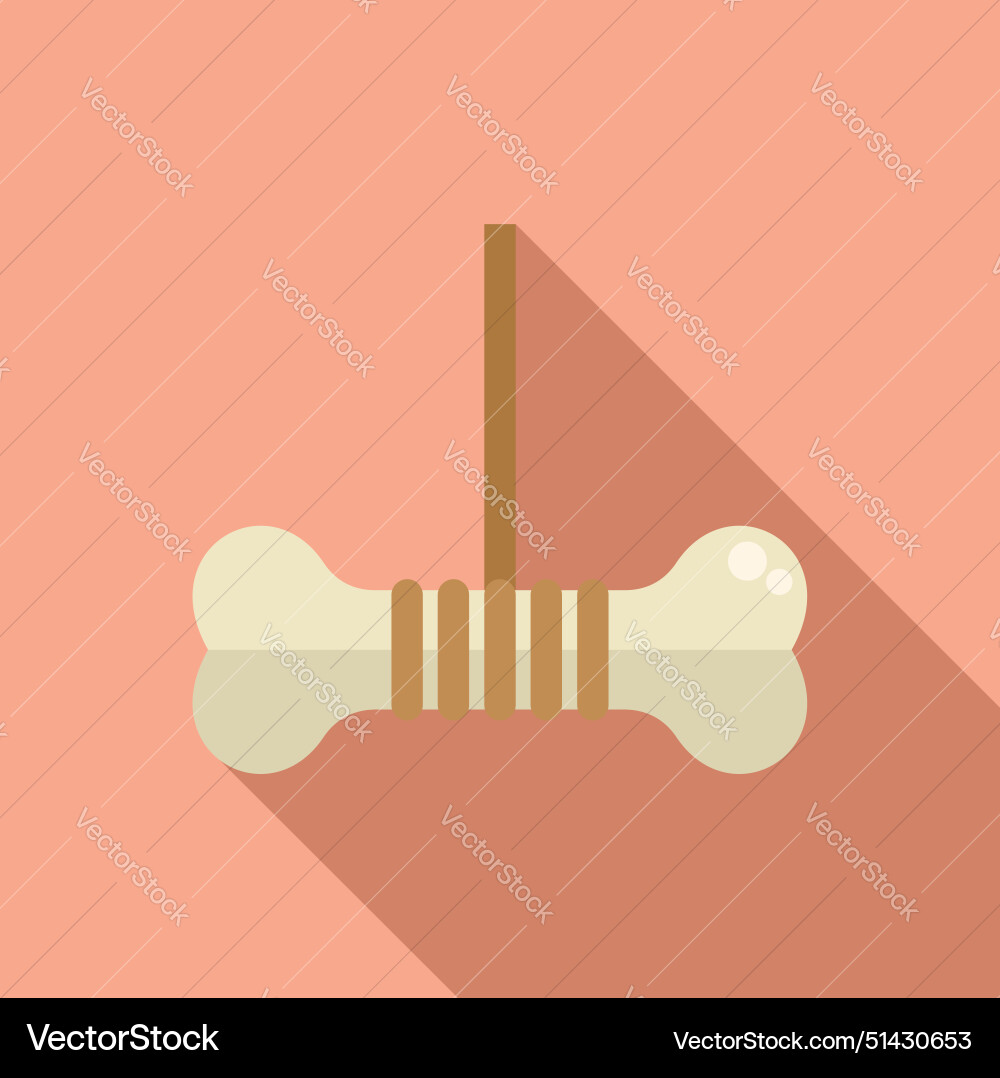 Cartoon dog bone on pink background Royalty Free Vector