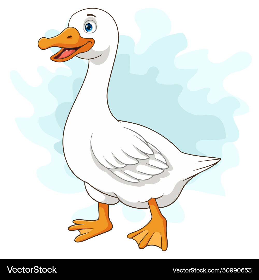 Cartoon goose on white background Royalty Free Vector Image