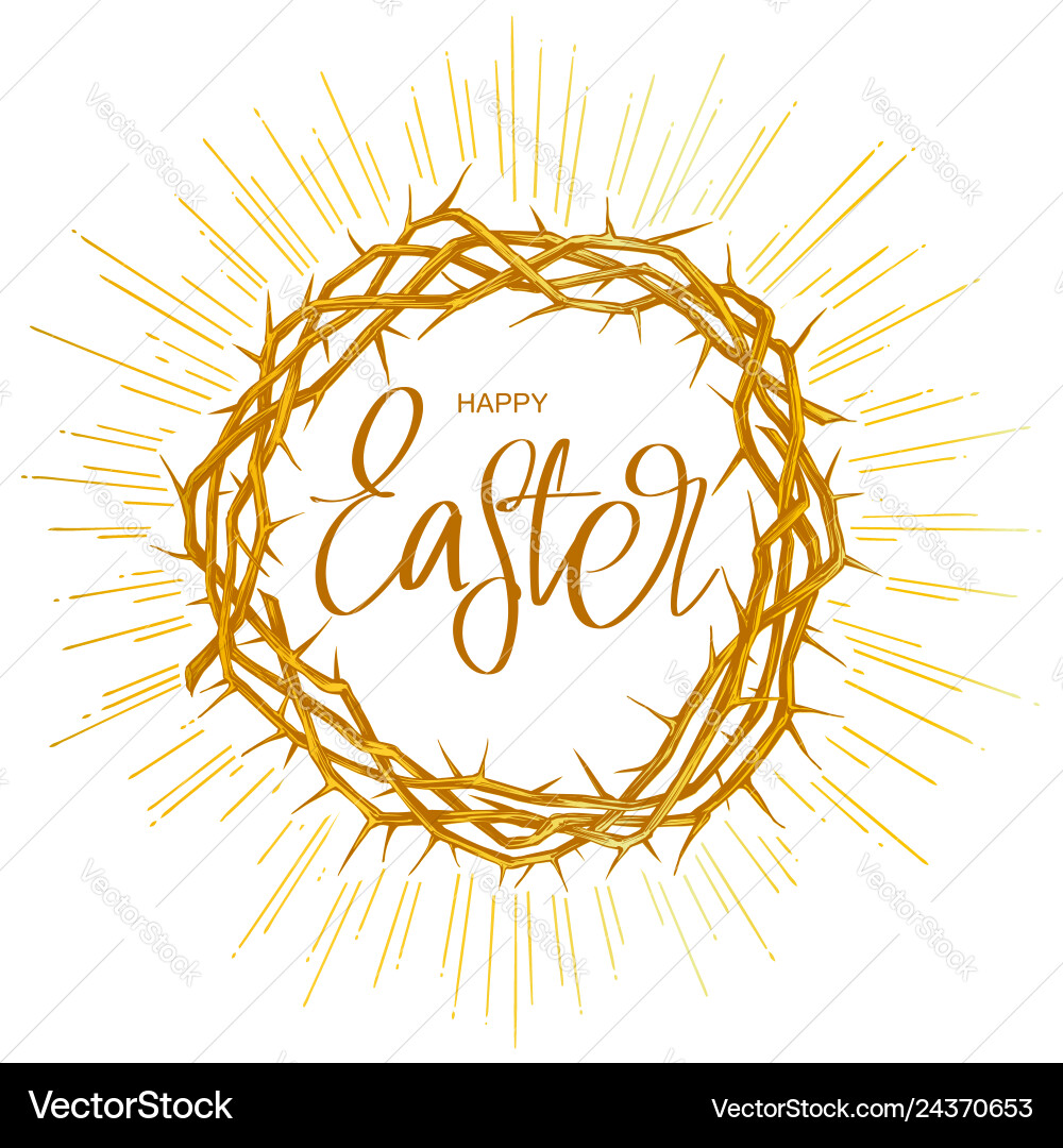Crown of thorns easter religious symbol Royalty Free Vector