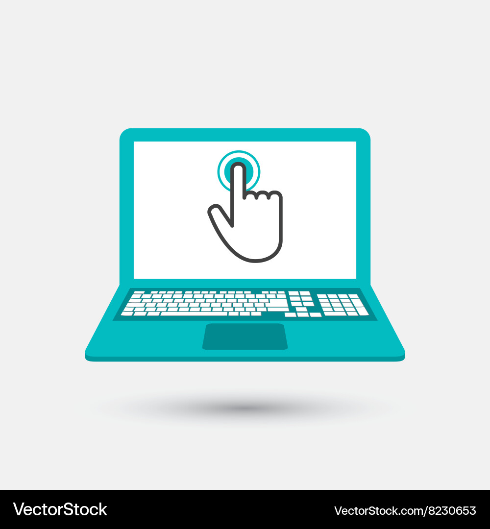 Cursor and laptop design Royalty Free Vector Image