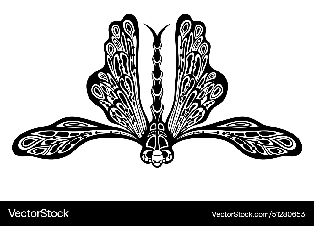 Dragonfly silhouette Royalty Free Vector Image