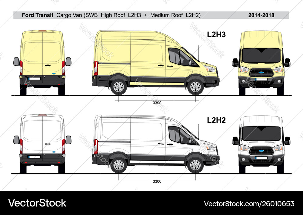 Ford Transit Cargo Van L2H2 & L2H3 - Blueprint