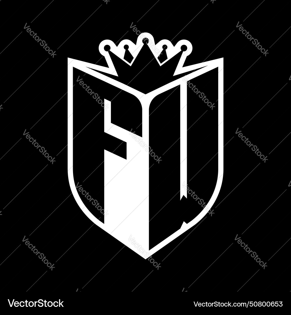 Fw letter bold monogram with shield shape Vector Image