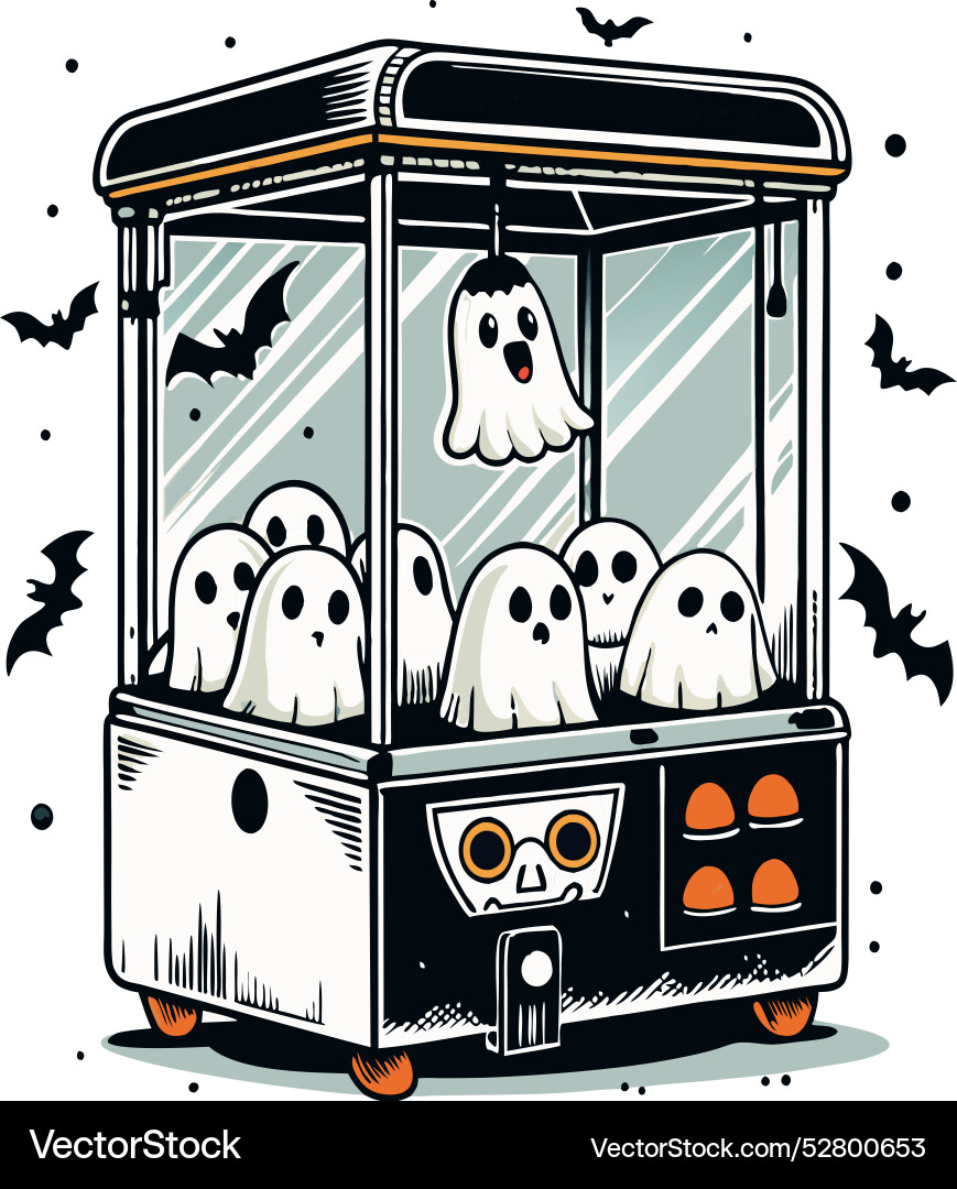 Halloween ghost vending machine Royalty Free Vector Image