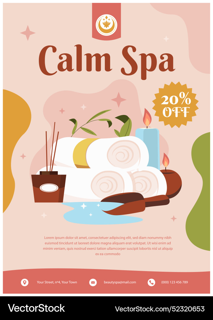 Hand drawn spa poster template Royalty Free Vector Image