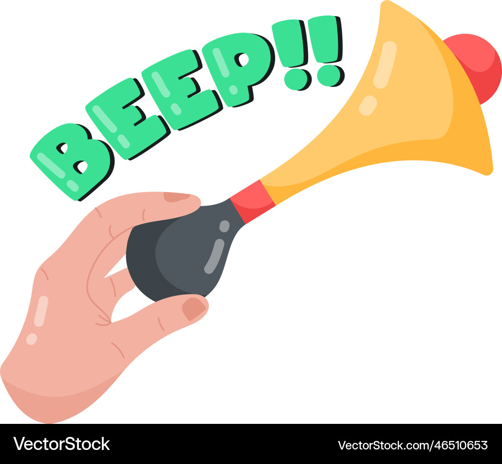 Horn beep Royalty Free Vector Image - VectorStock