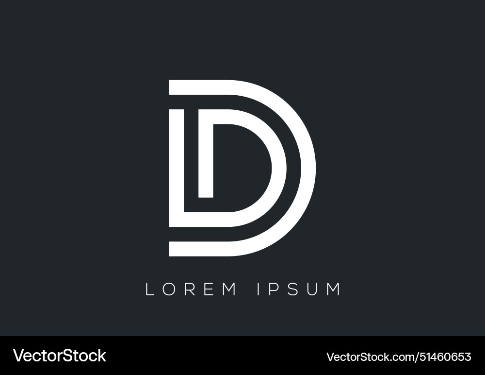 Initial d letter logo design Royalty Free Vector Image