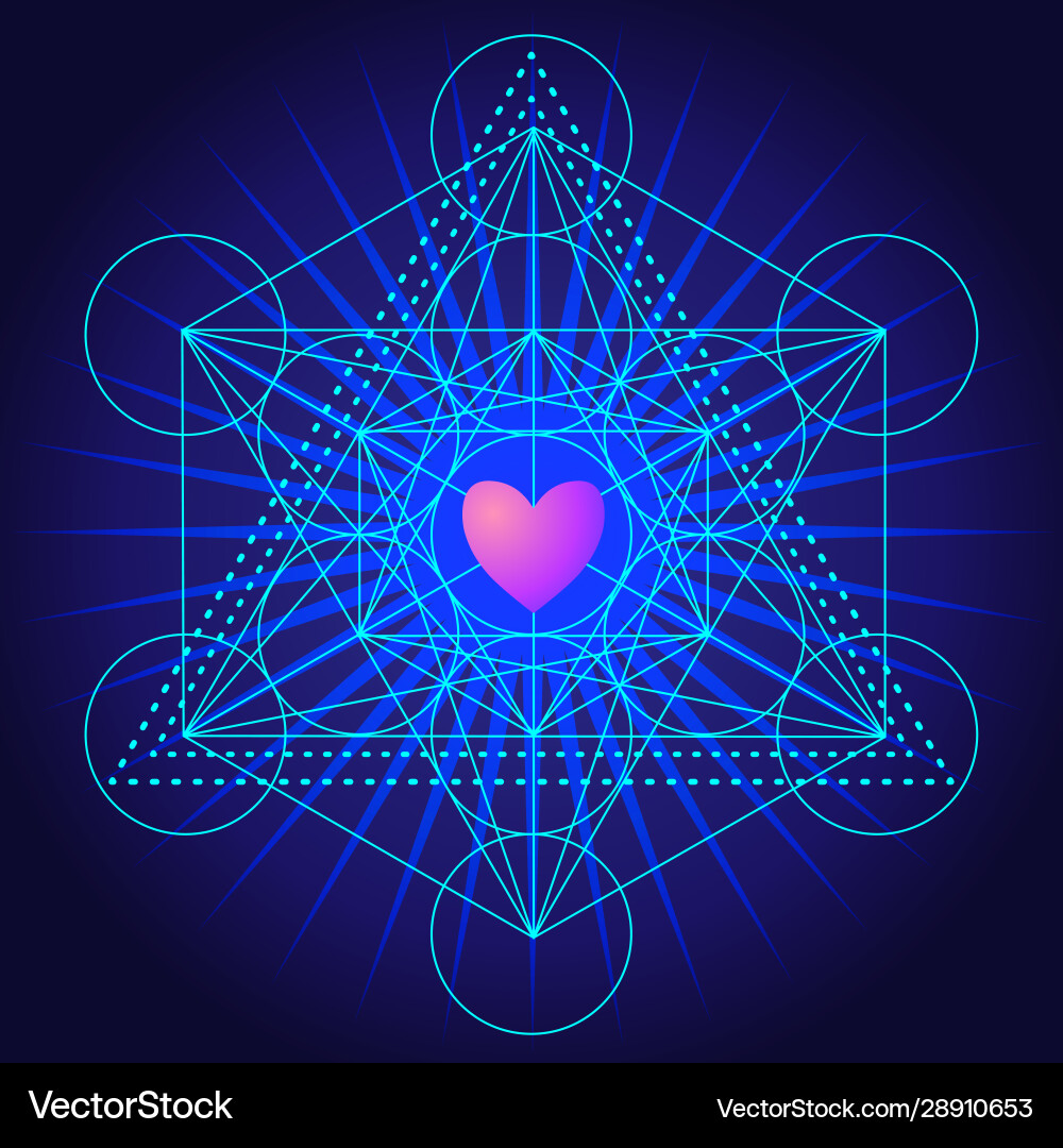 Metatron's Cube Flower of Life Royalty Free Vector Image