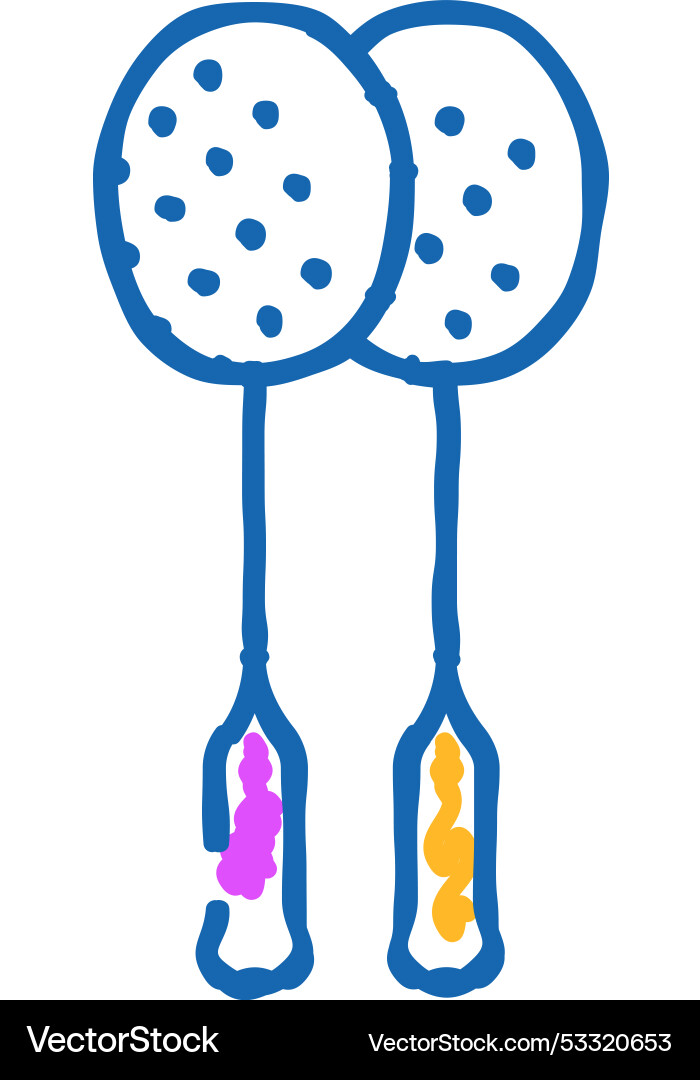 Racket badminton icon doodle Royalty Free Vector Image