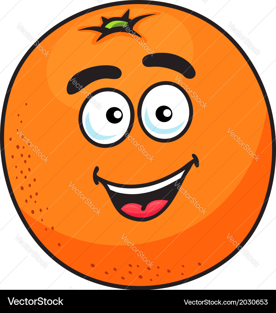 Ripe cartoon orange fruit Royalty Free Vector Image