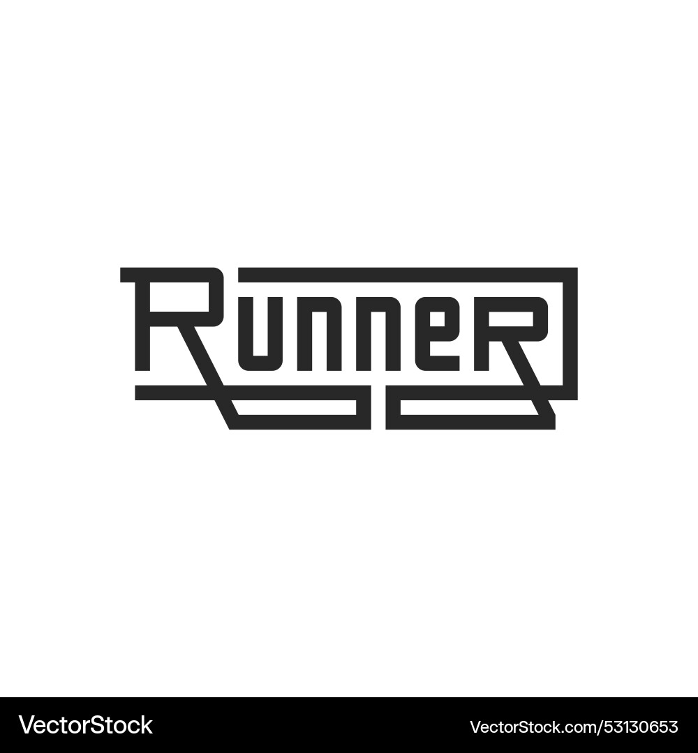 Runner typography design Royalty Free Vector Image