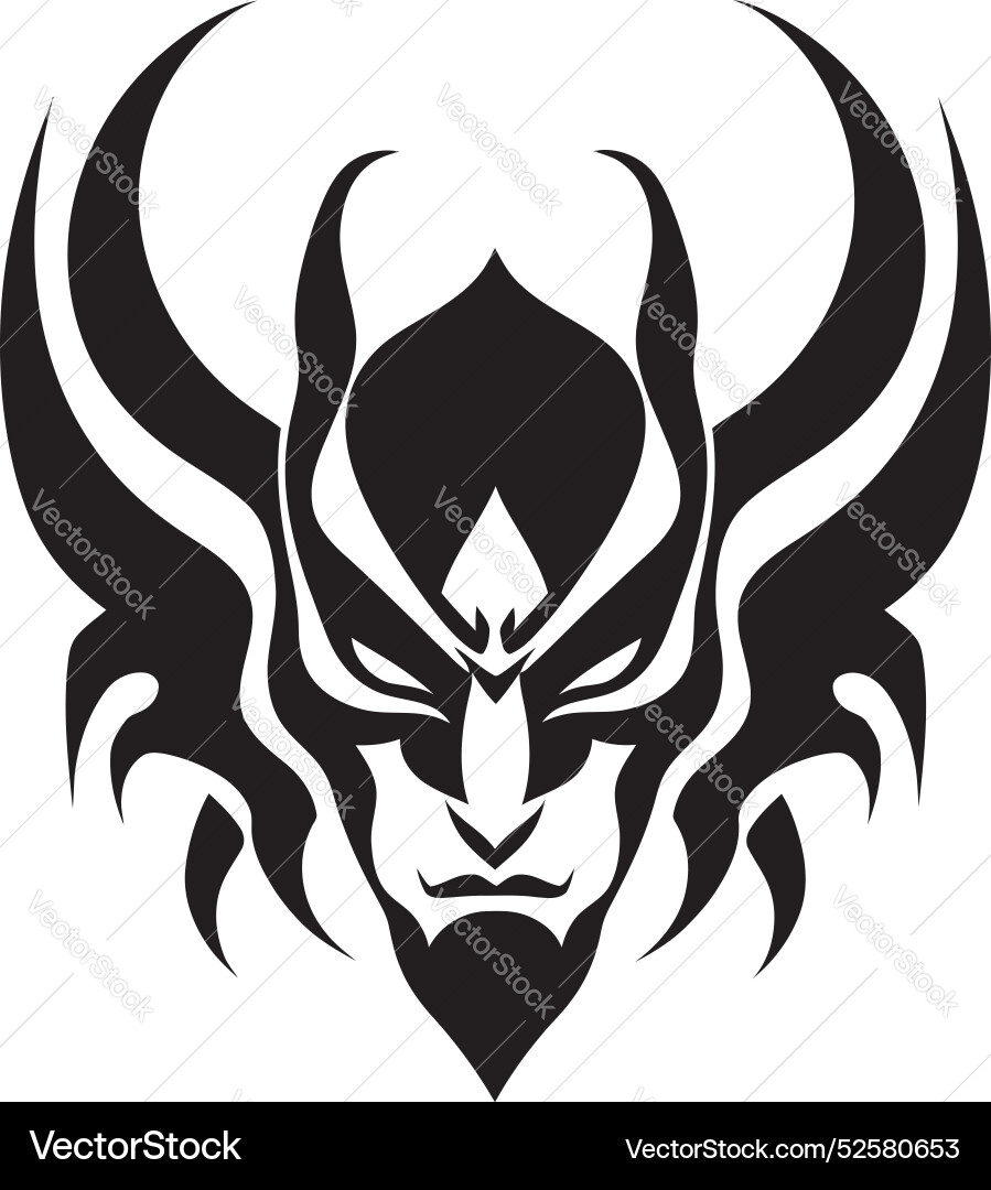 Samurai specter black emblem of ancient masked Vector Image