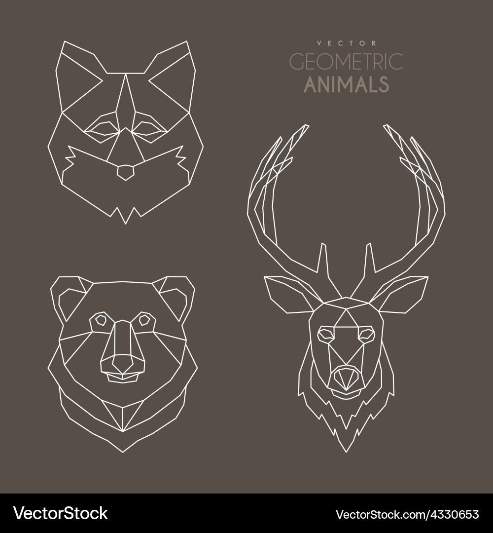 Set of minimalistic geometric animal Royalty Free Vector