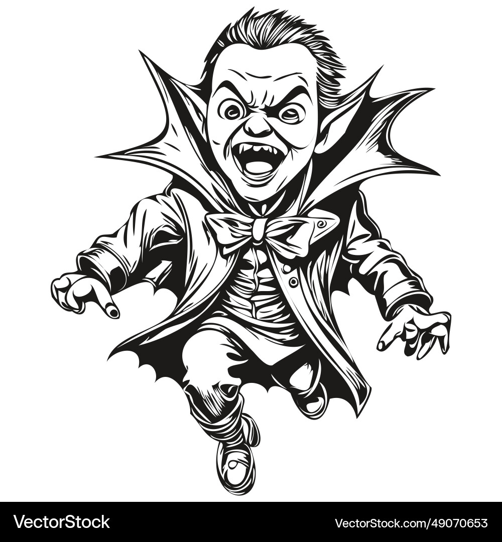 Vampire haunting in monochrome for halloween scene