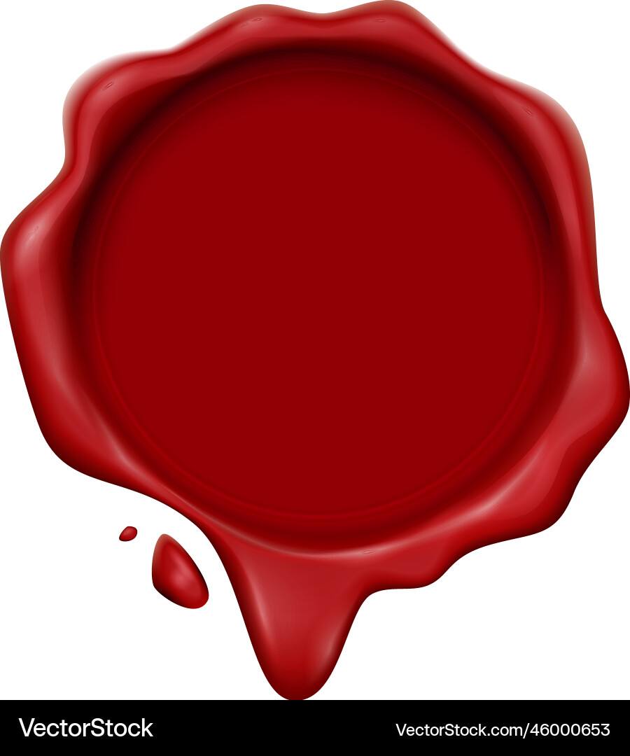 Wax stamp blot composition Royalty Free Vector Image