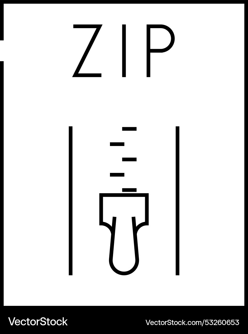 Zip File Format Document Line Icon Royalty Free Vector Image
