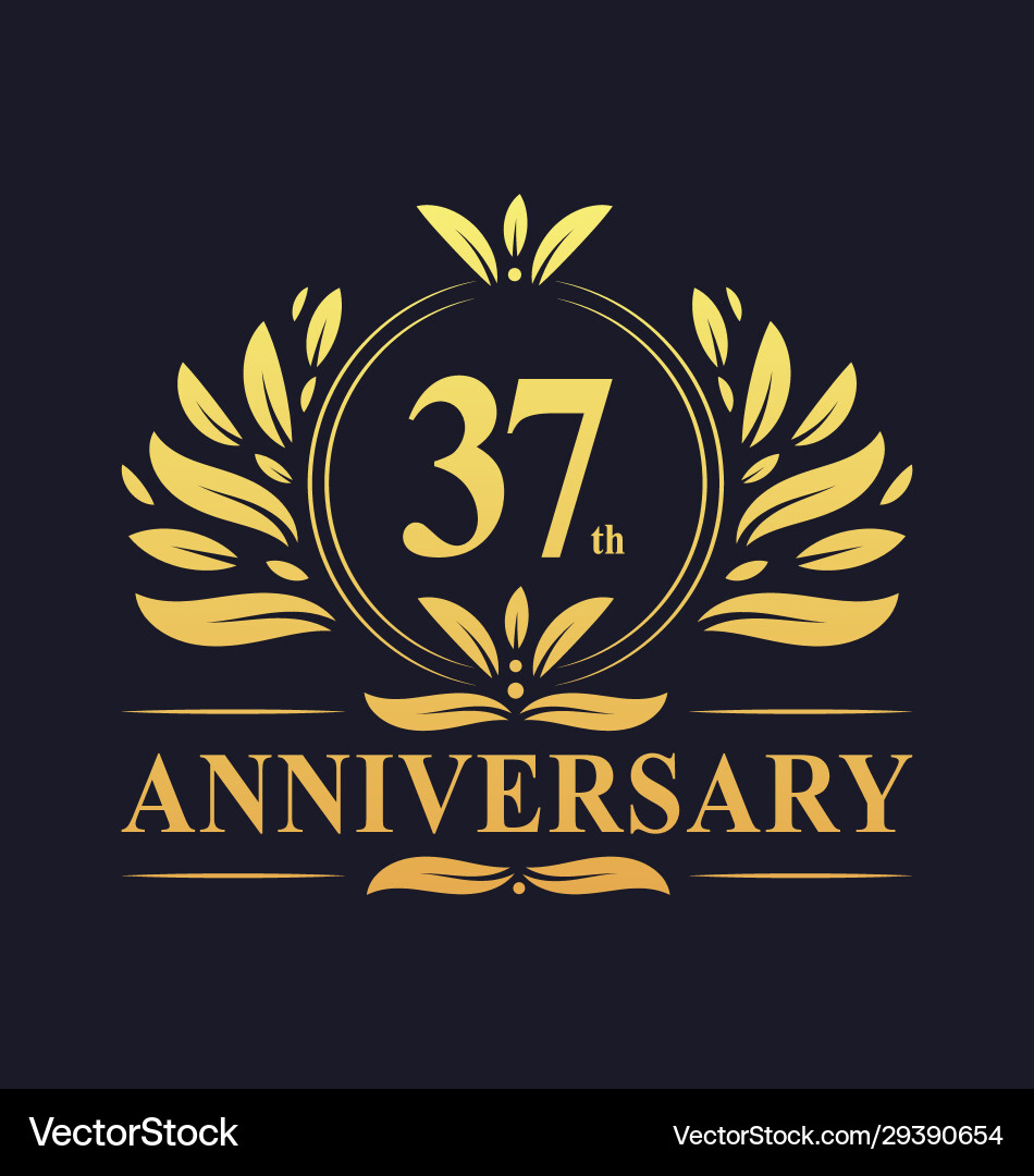 37th anniversary logo 37 years design Royalty Free Vector