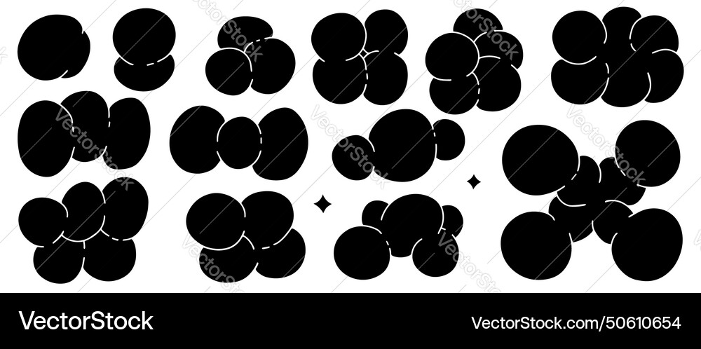 Abstract plural bubble shapes sticker pack funky Vector Image