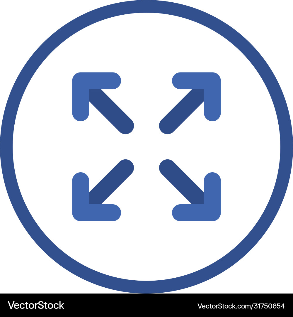 Arrows in four directions inside circle Royalty Free Vector