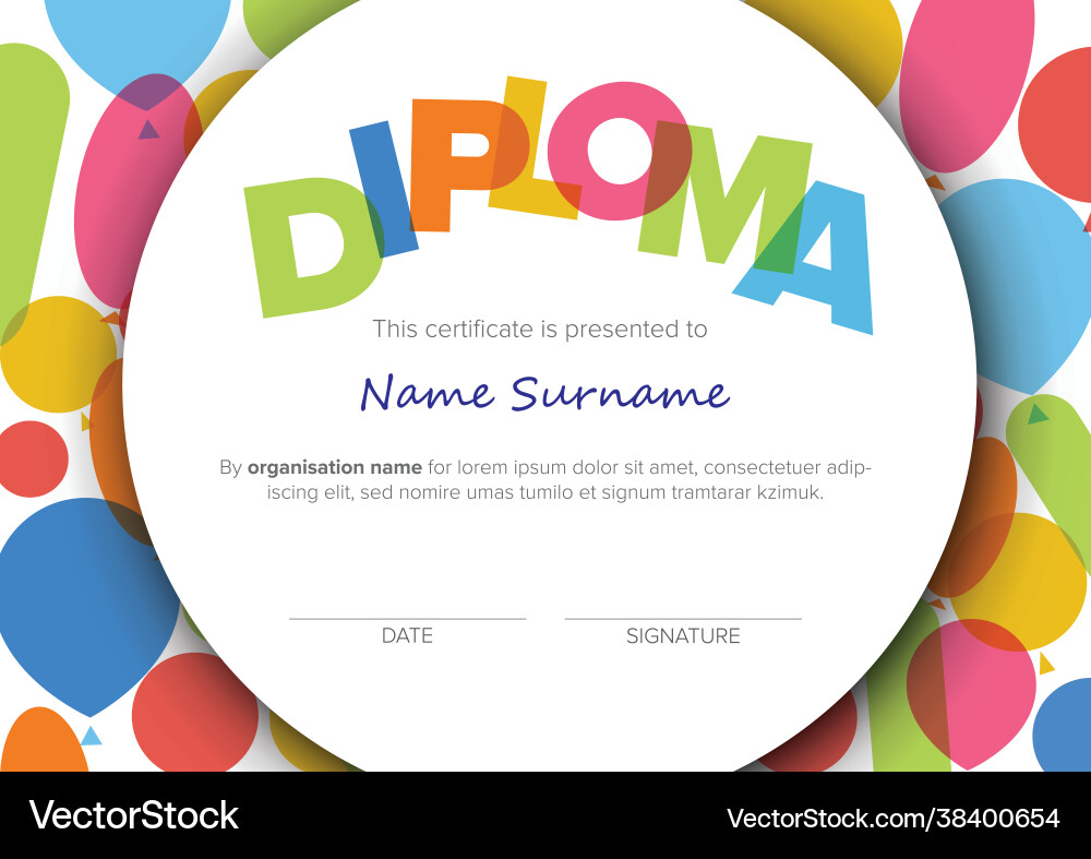 Child Diploma Certificate - Graduation Royalty Free Vector