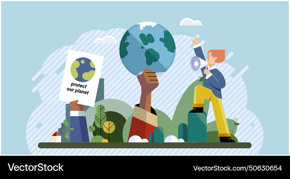 Climate change save the planet choose renewable Vector Image