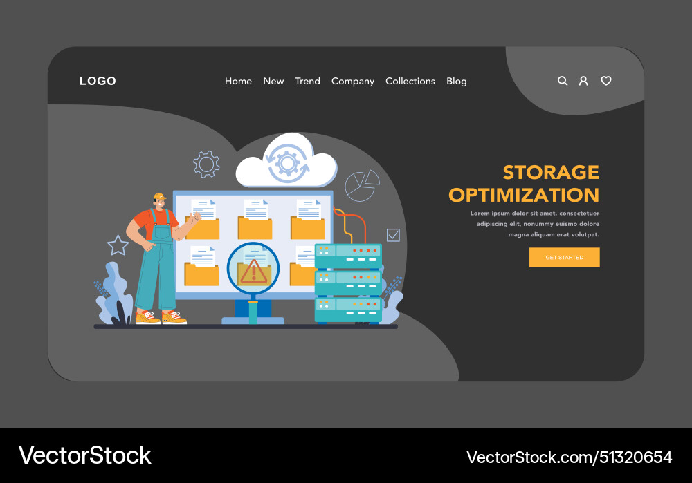 Data storage concept flat Royalty Free Vector Image