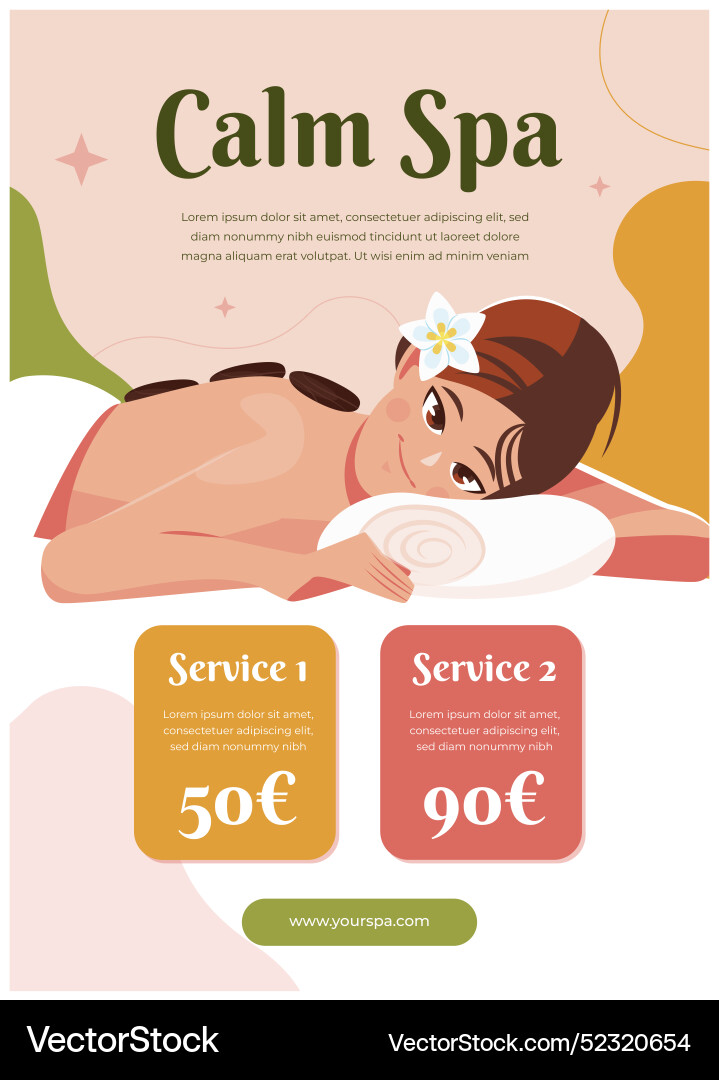 Hand drawn spa poster template Royalty Free Vector Image