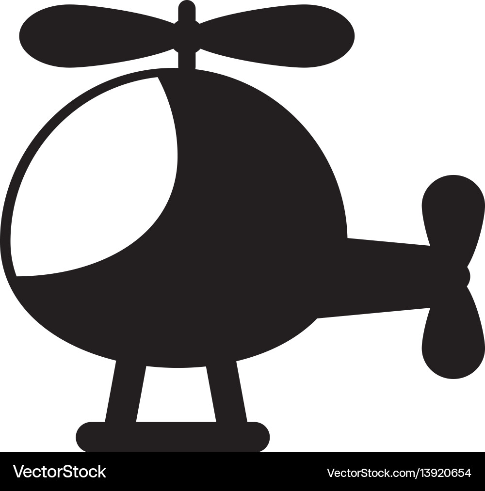 Helicopter flying isolated icon Royalty Free Vector Image