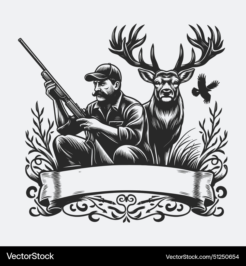 Hunting life svg silhouette file Royalty Free Vector Image