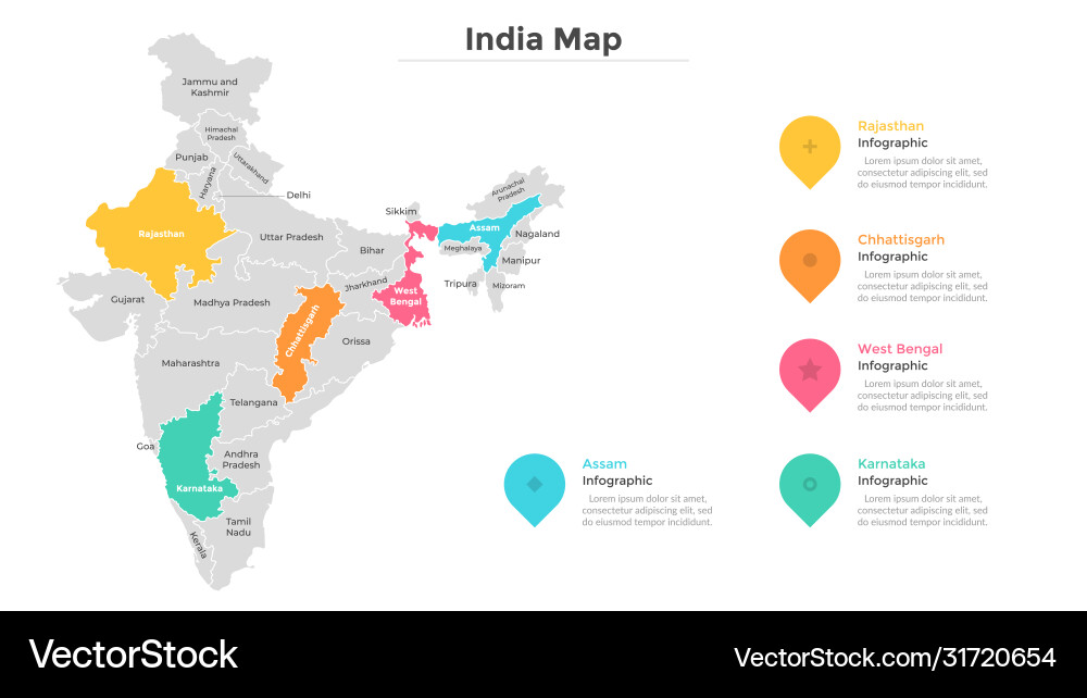 India Map Infographic Template Royalty Free Vector Image