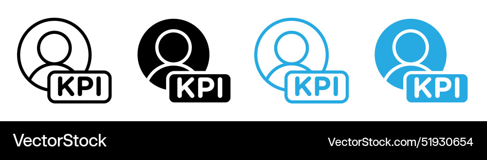 Kpi icon logo set Royalty Free Vector Image - VectorStock