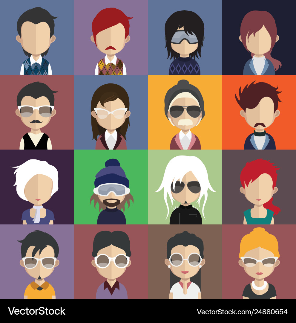 People avatars with colorful backgrounds Vector Image