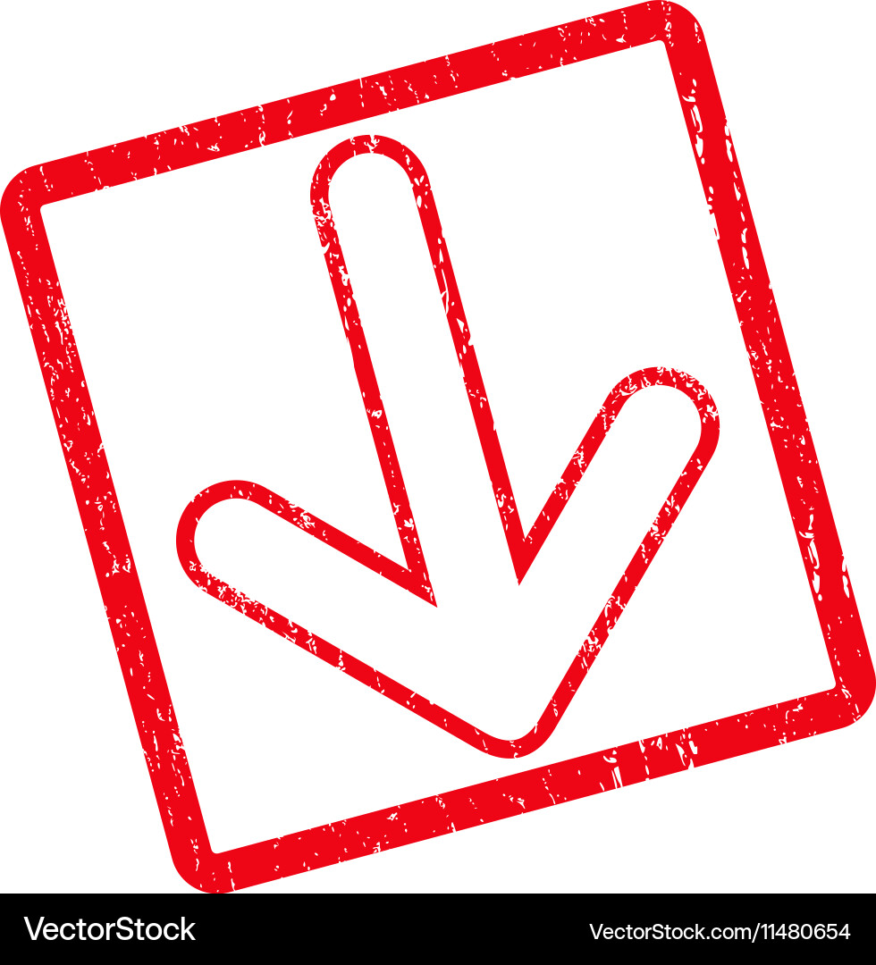Rounded arrow down icon rubber stamp Royalty Free Vector