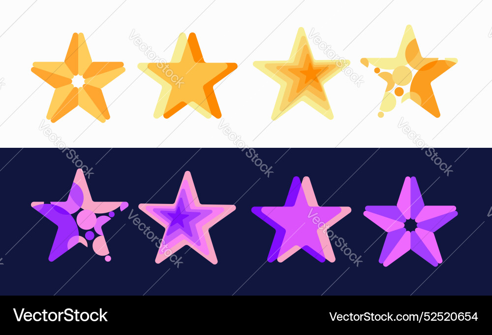 Set of creative stars icon design template Vector Image